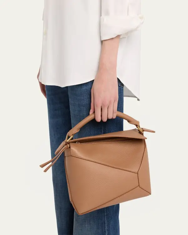 Loewe Puzzle Edge Small Top-handle Bag - Toffee