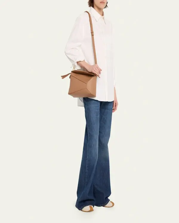 Loewe Puzzle Edge Small Top-handle Bag - Toffee