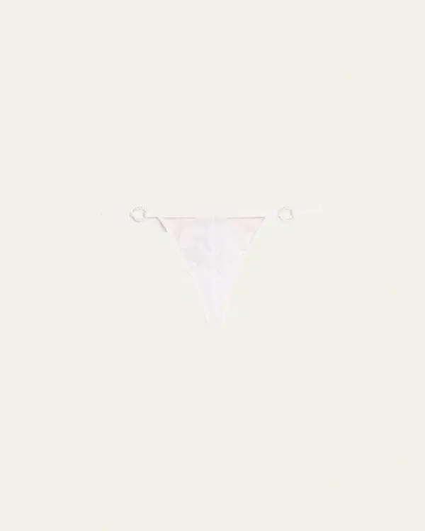 LIVY Kimbaku High-cut Embroidered Thong - White