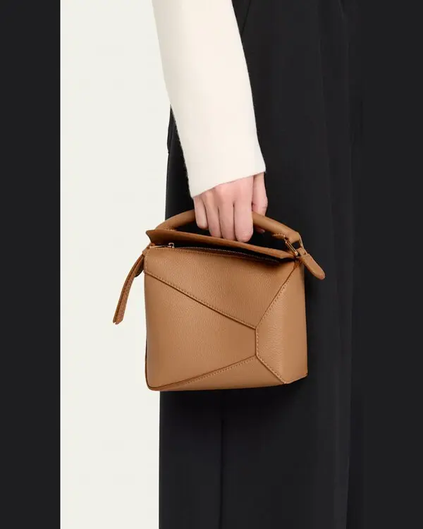 Loewe Puzzle Edge Mini Top-handle Bag - Toffee