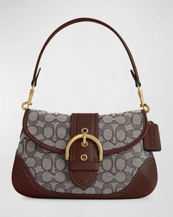 Coach Soho Signature Jacquard Shoulder Bag B4oak Maple