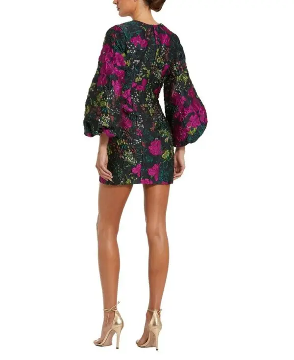 Mac Duggal Brocade Mini Dress - Black Multi