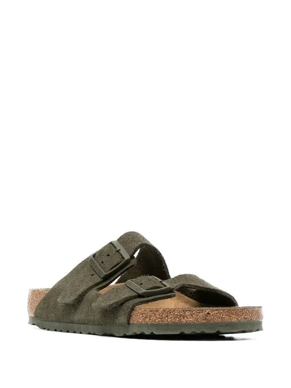 BIRKENSTOCK Double-strap Suede Sandals - Green