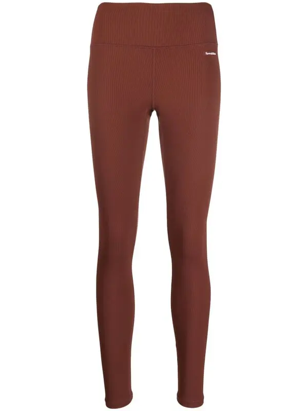 SPORTY & RICH Logo-patch Ribbed Leggings