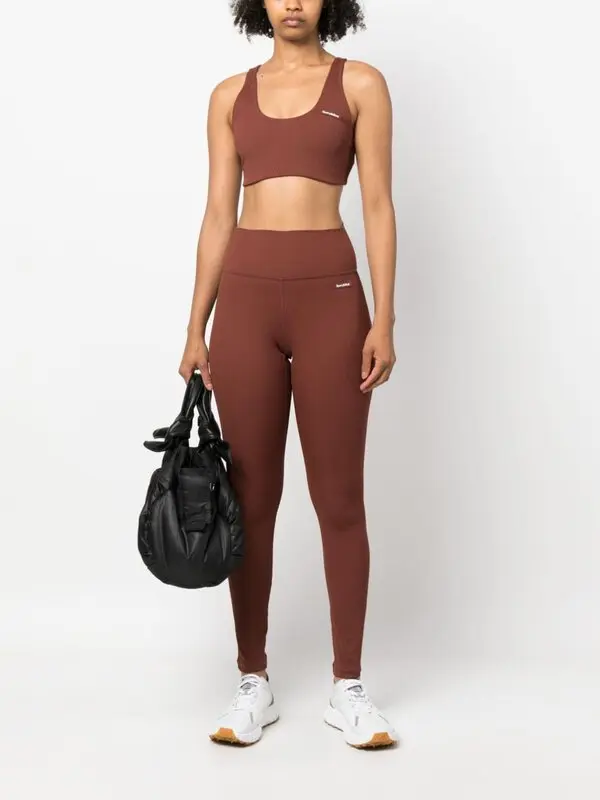 SPORTY & RICH Logo-patch Ribbed Leggings