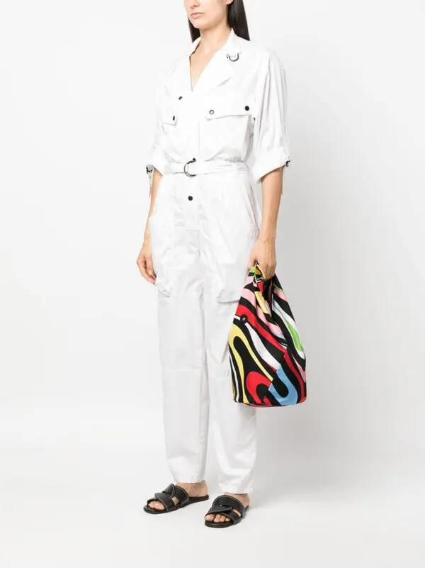 Emilio Pucci Marmo Print Silk Bucket Bag