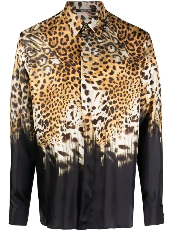Roberto Cavalli Leopard-print Long-sleeved Shirt