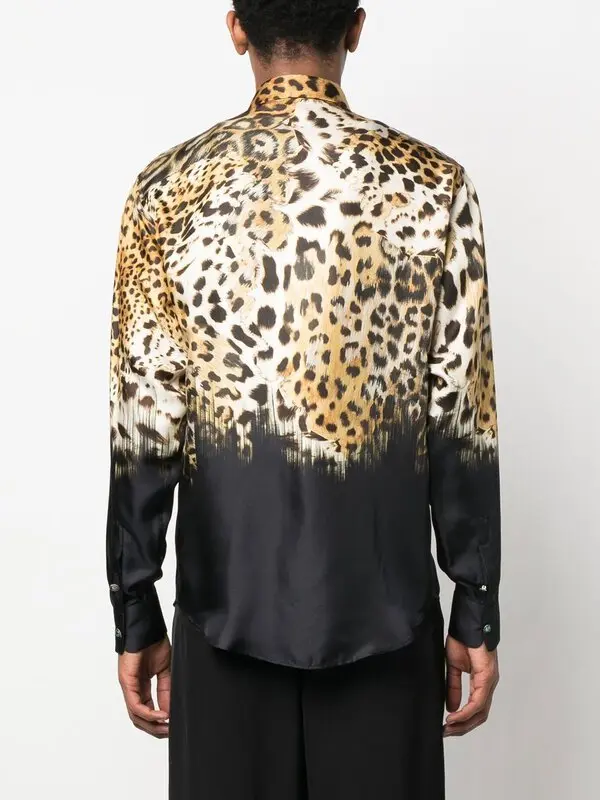 Roberto Cavalli Leopard-print Long-sleeved Shirt