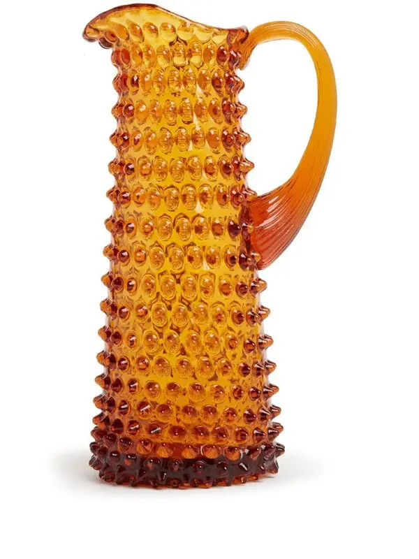 KLIMCHI Hobnail Glass Tall Jug - Orange