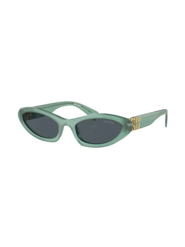 Miu Miu Logo-plaque Oval-frame Sunglasses