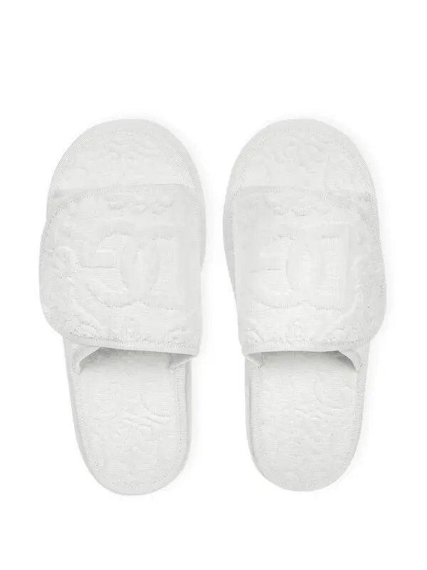 Dolce & Gabbana Embossed-logo Touch-strap Slippers