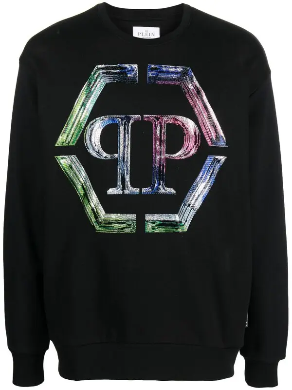 Philipp Plein Logo-print Long-sleeved Sweatshirt - Black