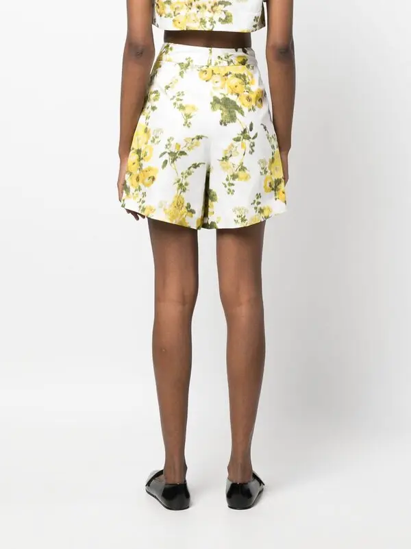 Erdem Floral-print Cotton Shorts