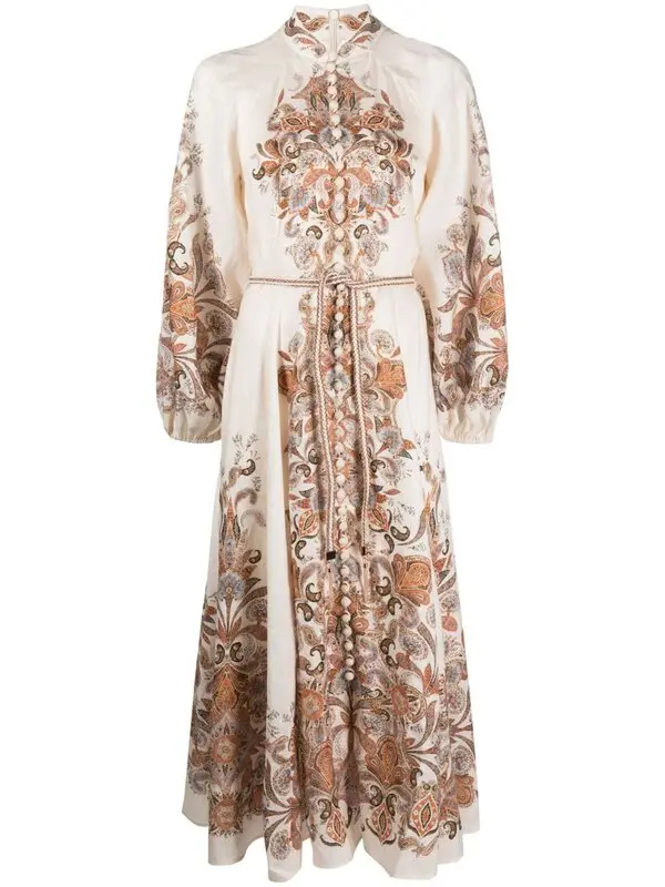 Zimmermann Devi Paisley-print Linen Dress