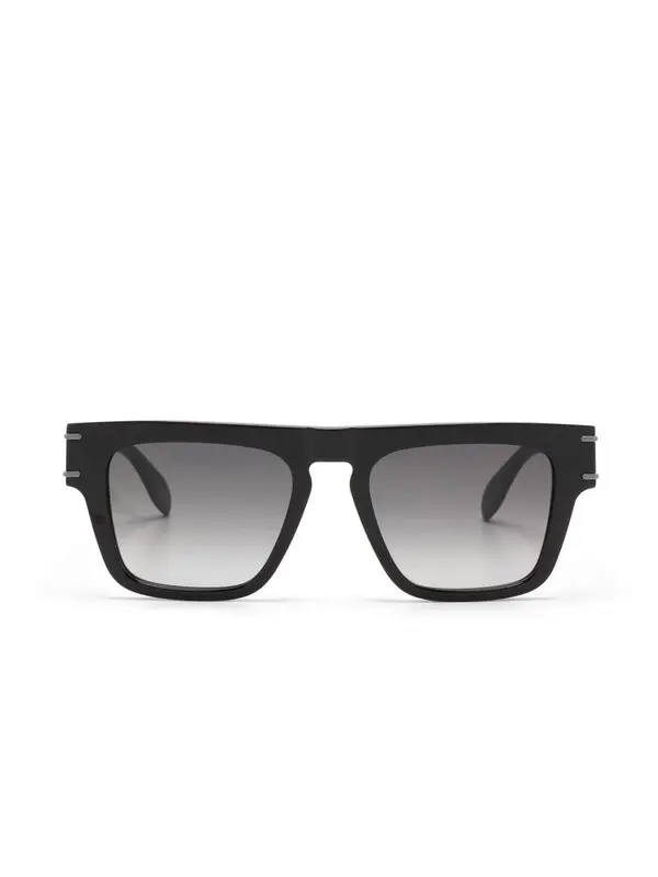 Alexander McQueen Flat-top Rectangular Sunglasses - Black