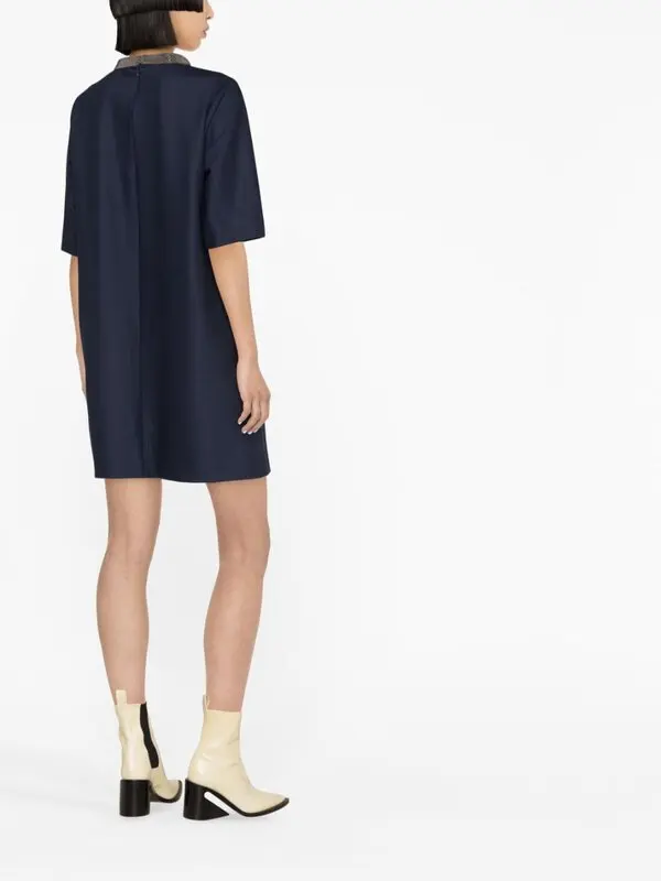 Fabiana Filippi Beaded Round-neck Minidress