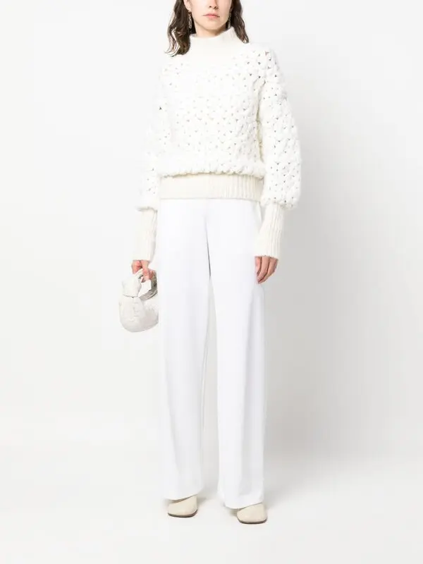 Fabiana Filippi High-waisted Wide-leg Trousers - White