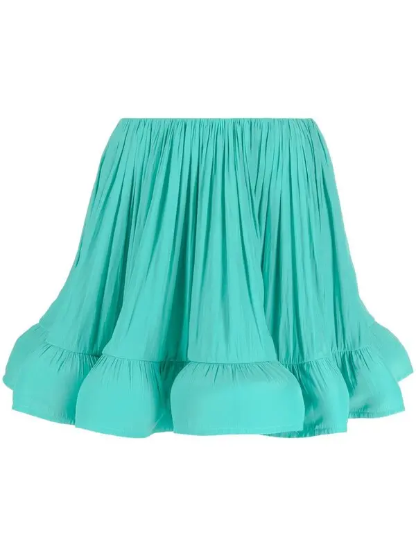 LANVIN Ruffled Flared Miniskirt - Green