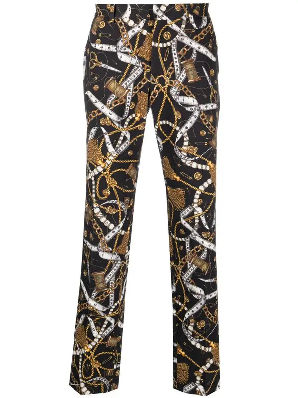 Moschino Graphic-print Straight-leg Trousers