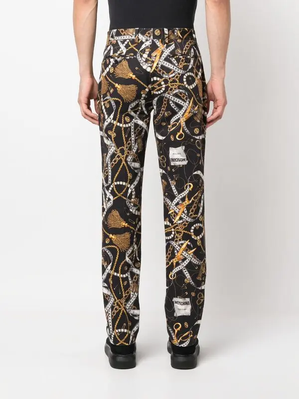 Moschino Graphic-print Straight-leg Trousers