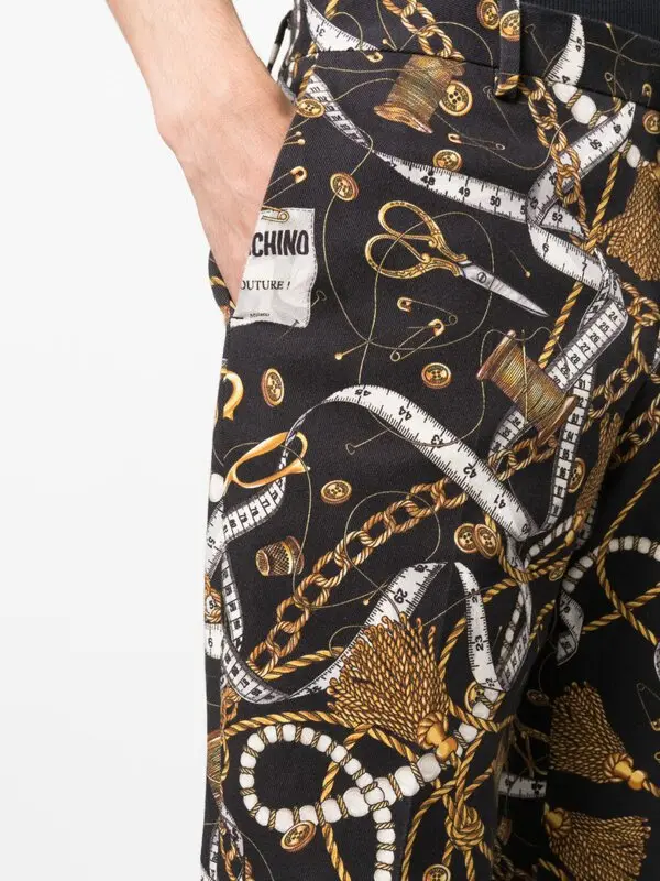 Moschino Graphic-print Straight-leg Trousers