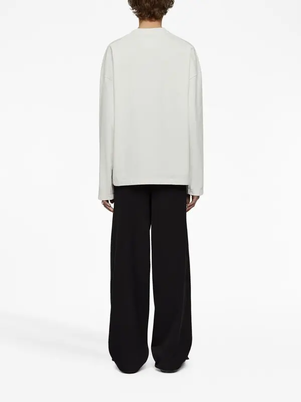 JIL SANDER Logo-print Long-sleeve Top - White