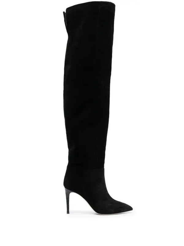Paris Texas Stiletto 100mm Thigh-length Boots - Black