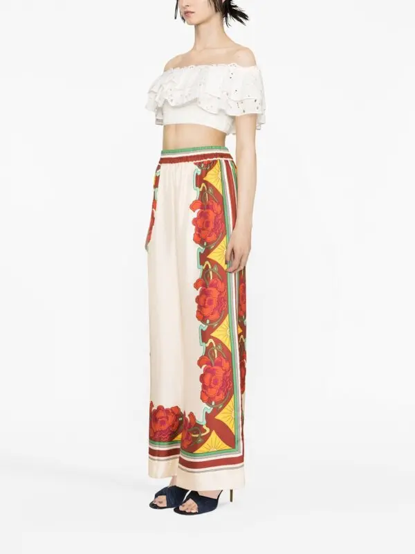 La DoubleJ Floral-print Palazzo Trousers