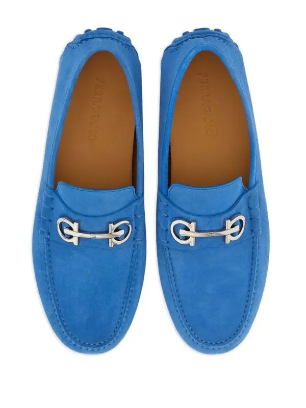 FERRAGAMO Gancini-buckle Leather Loafers