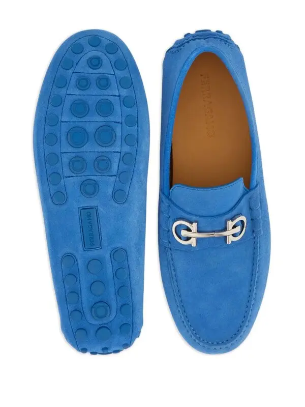 FERRAGAMO Gancini-buckle Leather Loafers