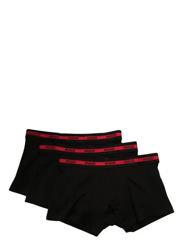 Hugo Three-pack Logo-waistband Boxers - Black