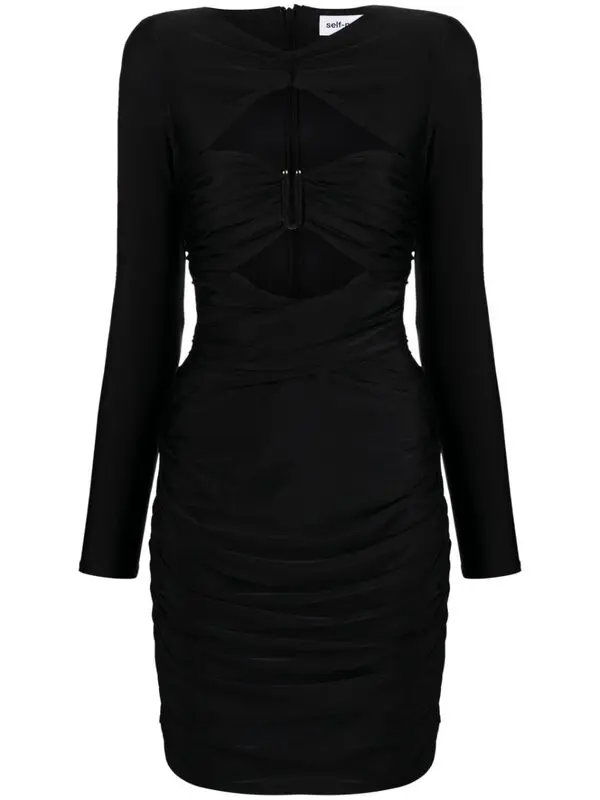 SELF-PORTRAIT Ruched Cut-out Minidress