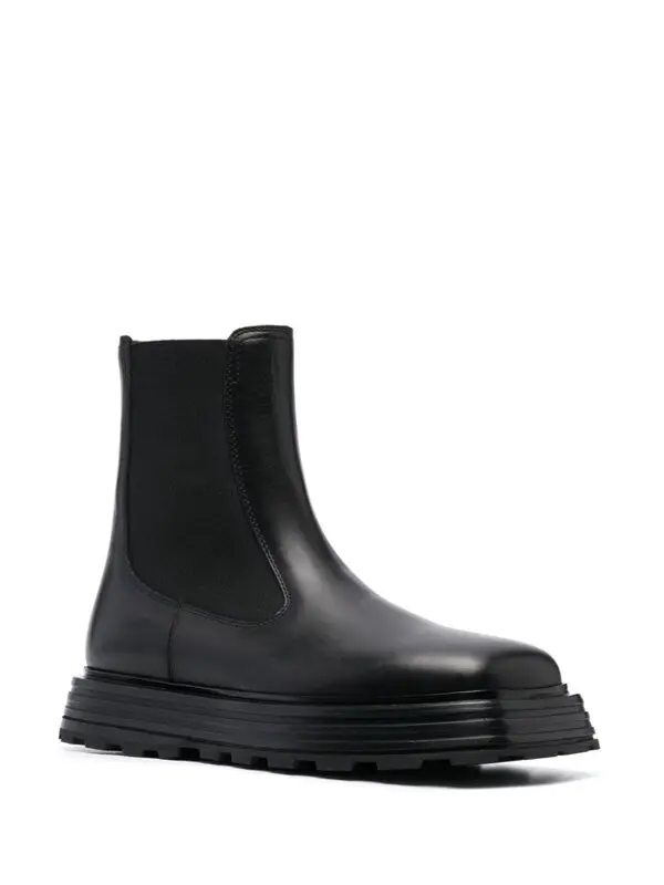 JIL SANDER High-top Leather Chelsea Boots