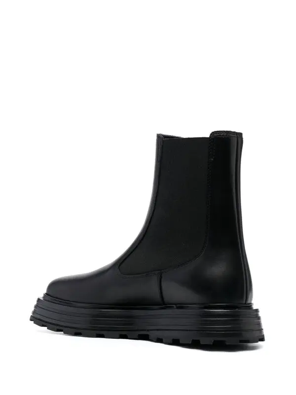 JIL SANDER High-top Leather Chelsea Boots