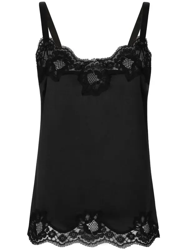 Dolce & Gabbana Lace-trim Cami Top - Black