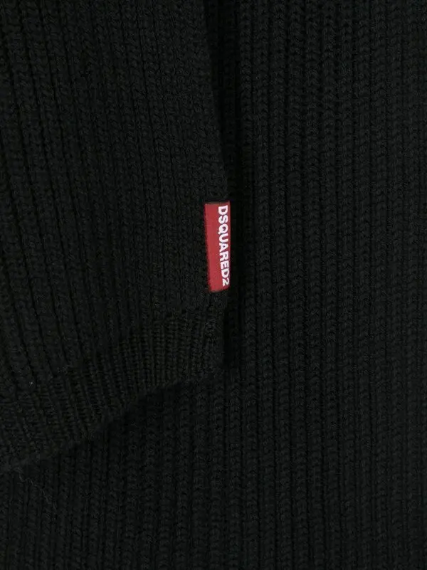 Dsquared2 Wool Scarf And Beanie Set - Black