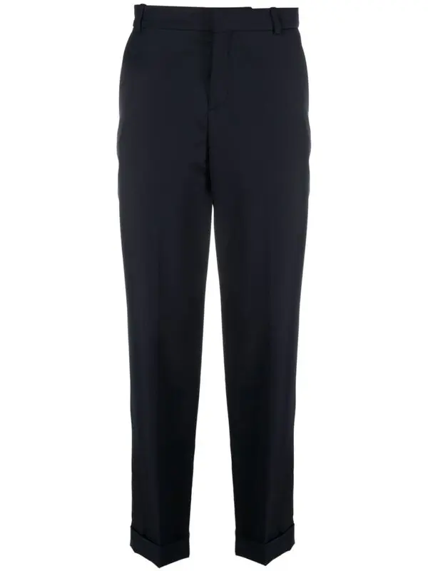 Balmain Cropped Straight-leg Trousers - Blue