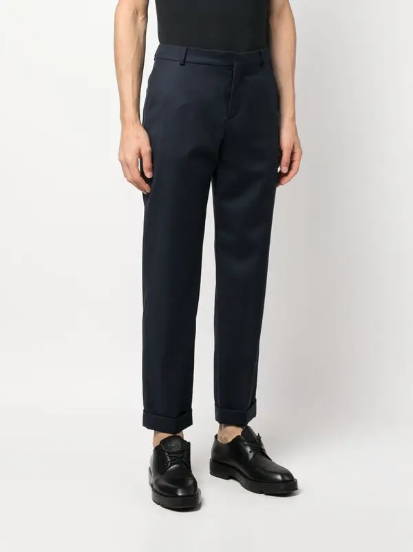 Balmain Cropped Straight-leg Trousers - Blue