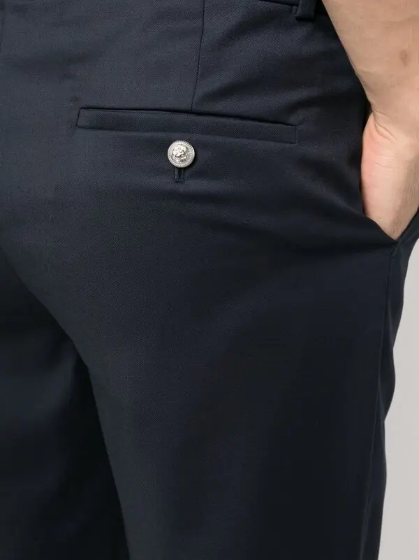 Balmain Cropped Straight-leg Trousers - Blue