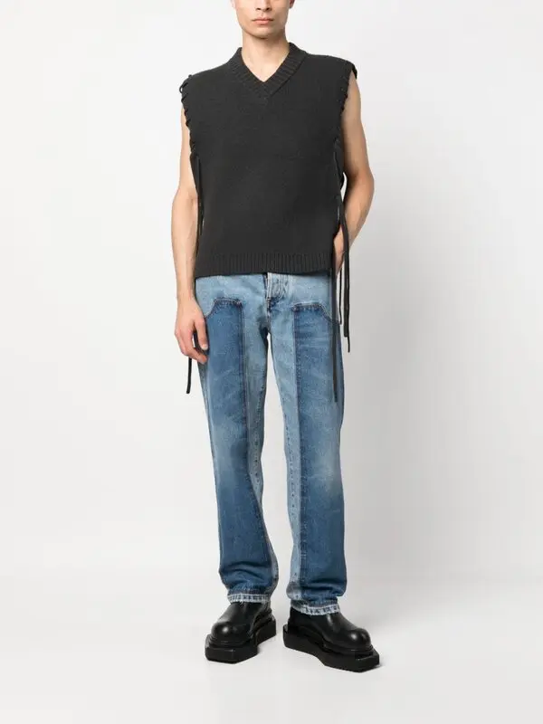 Balmain Panelled Straight-leg Jeans