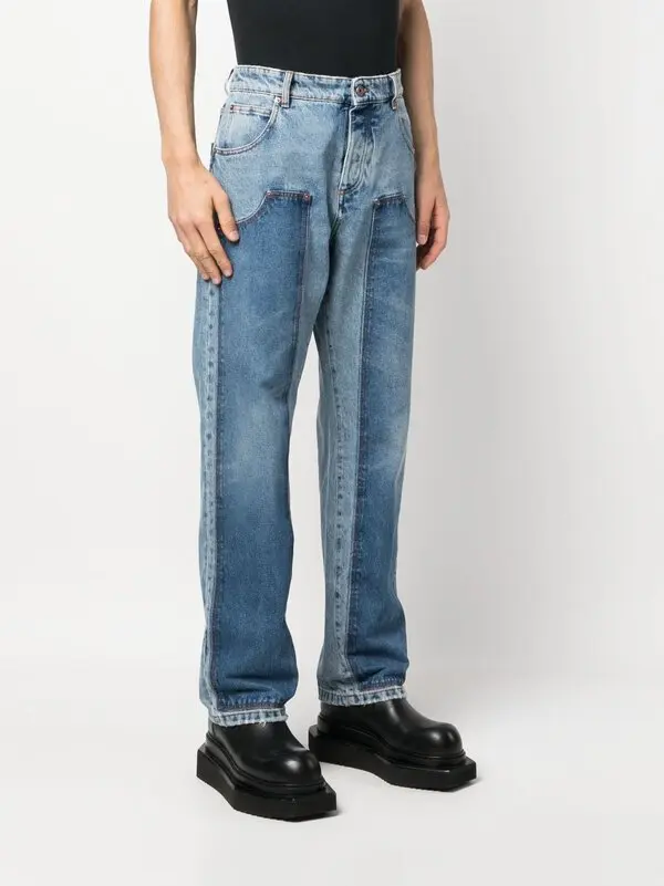 Balmain Panelled Straight-leg Jeans