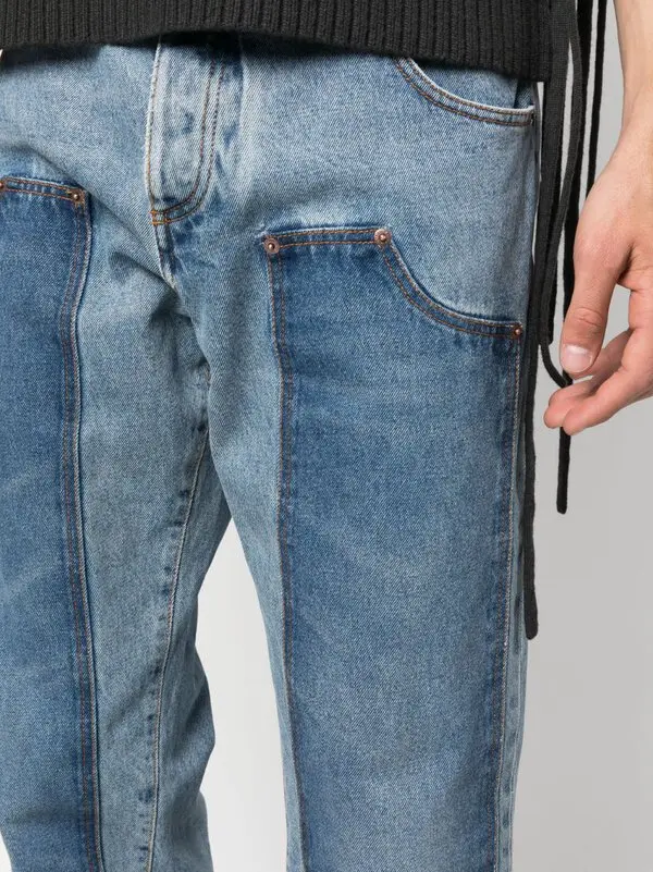 Balmain Panelled Straight-leg Jeans
