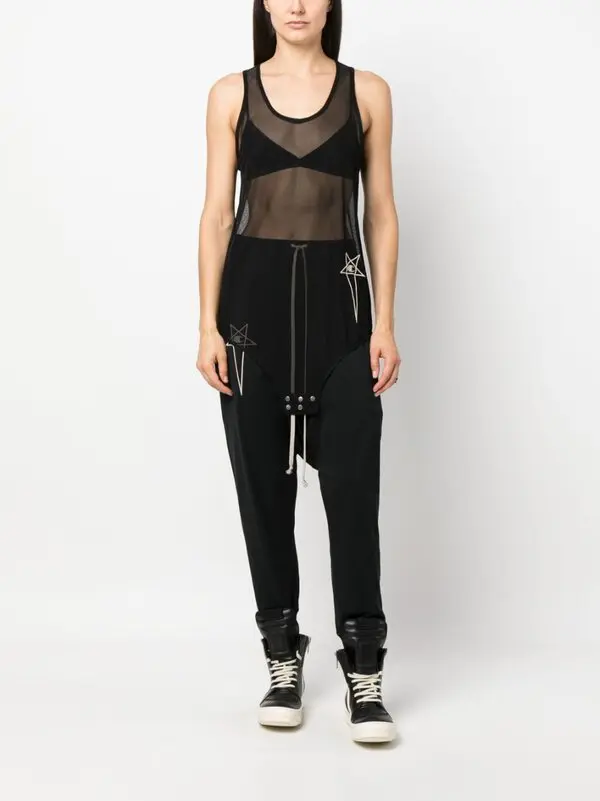 Rick Owens Logo-embroidered Drop-crotch Track Pants
