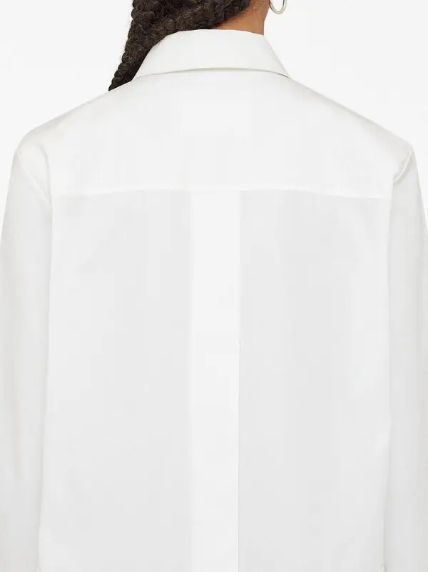 JIL SANDER Long-sleeve Cotton Long Dress - White