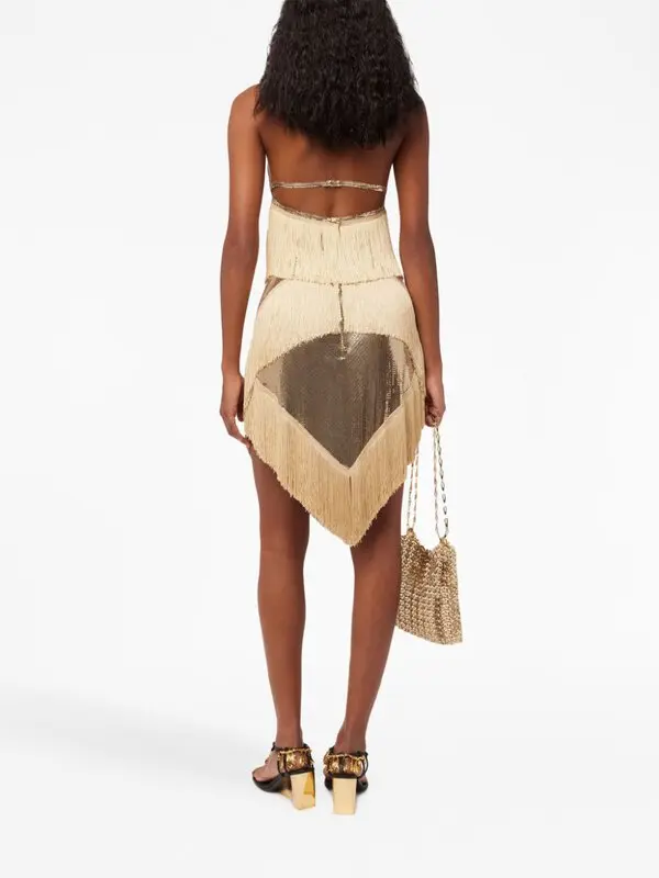 Rabanne Chainmail Fringed-hem Top - Gold