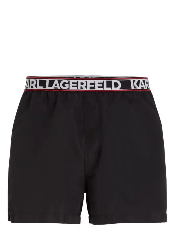 Karl Lagerfeld Essential Logo-print Swim Shorts - Black