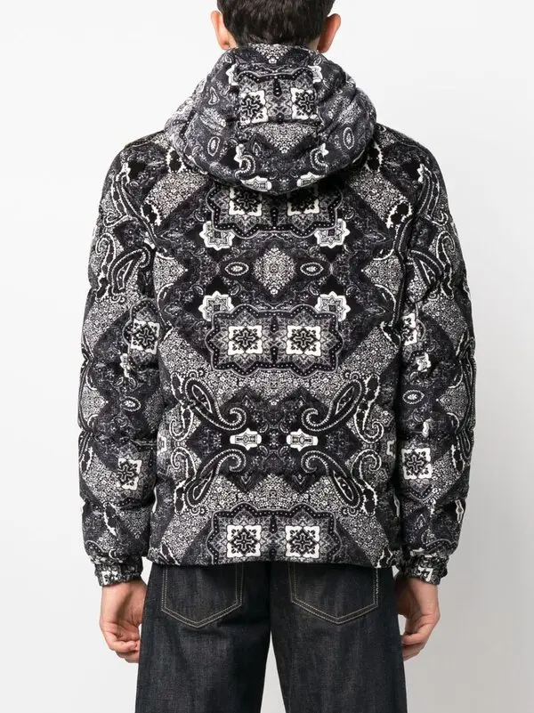 Moncler Graphic-Print Hooded Jacket - Black | Editorialist