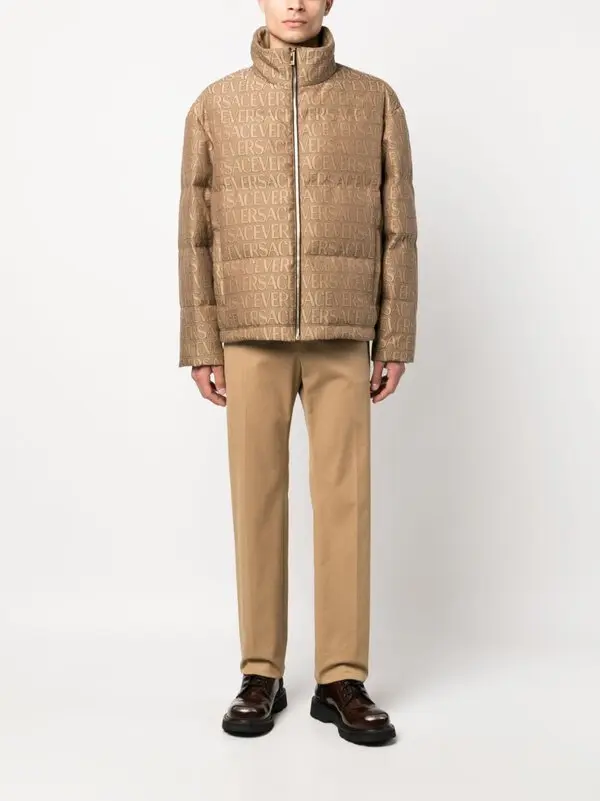 Versace Allover Logo-print Puffer Jacket