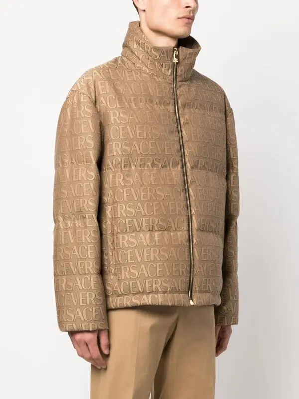 Versace Allover Logo-print Puffer Jacket