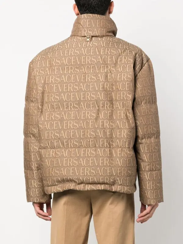 Versace Allover Logo-print Puffer Jacket